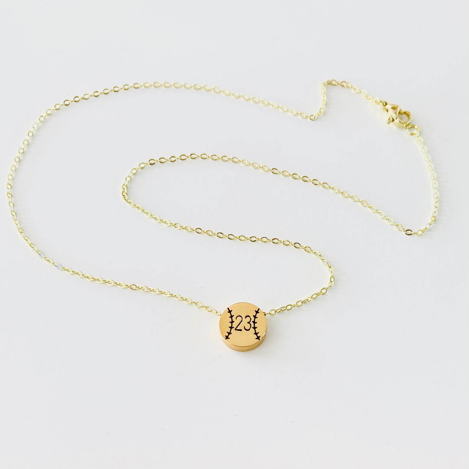 Personalized Baseball Number Necklace Silver Gold Small Steel - Etsy