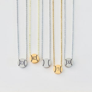 Personalized Baseball Number Necklace Silver Gold Small Steel Metal ...