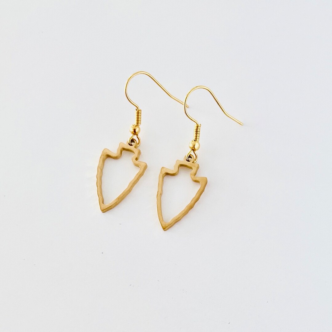 Kansas City Inspired Arrowhead Earrings KC Dangle Open Arrowhead Chief ...