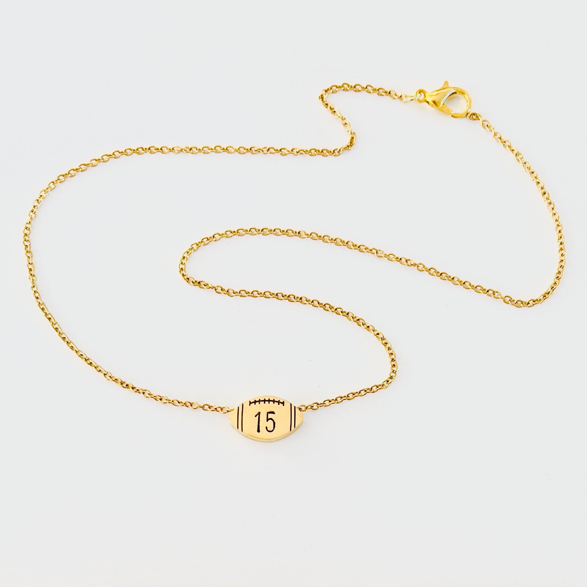 Kansas City Inspired Necklace KC Football Necklace Gold Mini Football ...