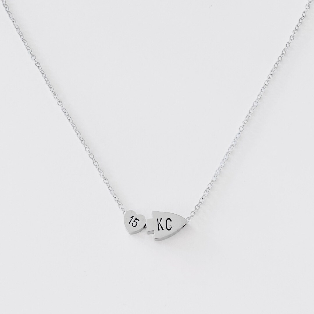 Kansas City Inspired Arrowhead Heart Necklace KC Chief Necklace Gold ...