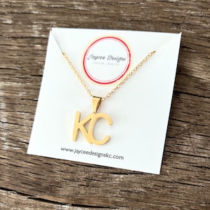 Small Kansas City KC Necklace Chief Silver Jewelry Womens Dainty KC ...