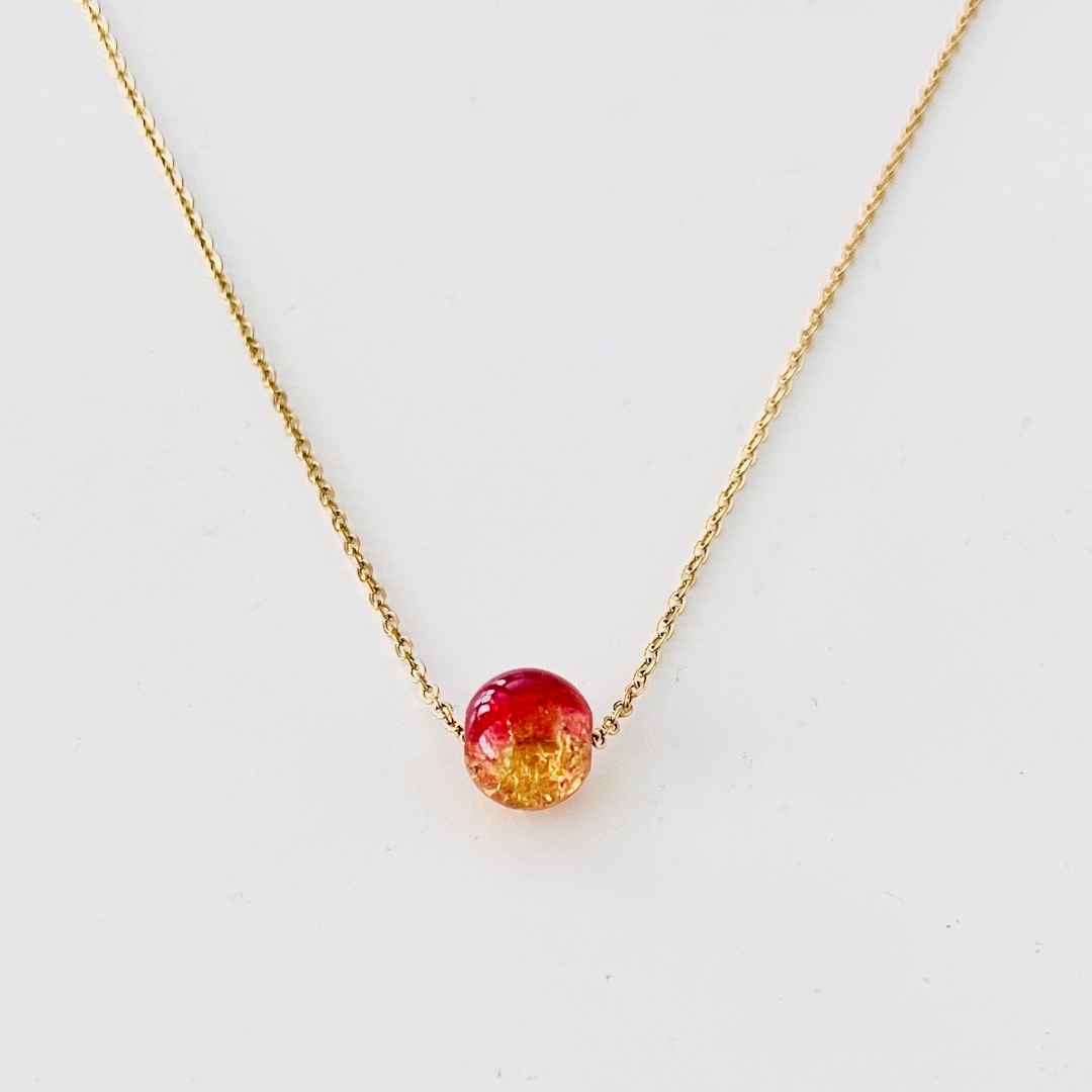 KC Glass Pearl Necklace. Kansas City Floating Red and Gold Glass Pearl ...