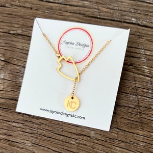 Kansas City Inspired Lariat Chief Y Necklace Gold Mini Arrowhead KC ...