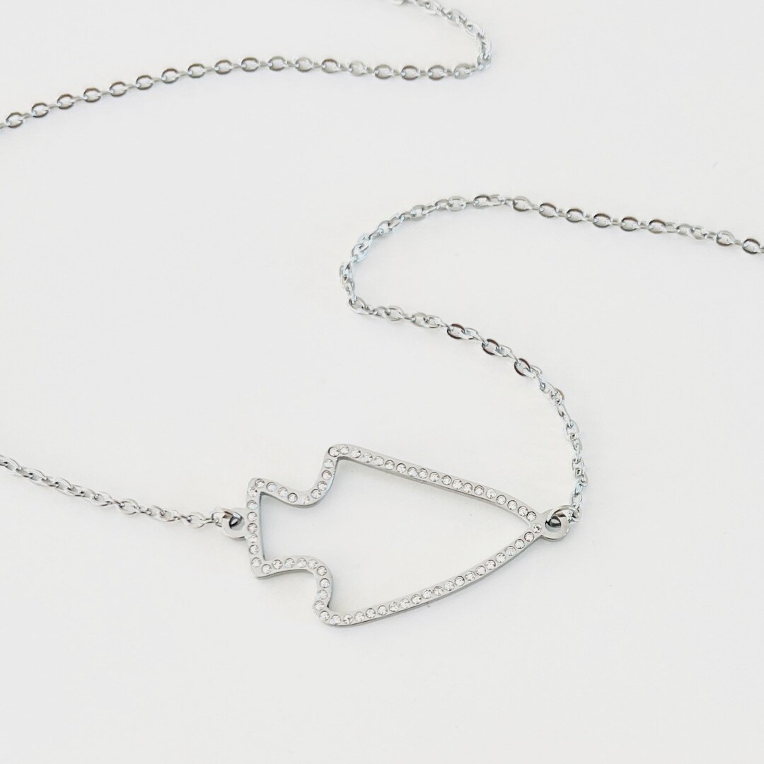 Kansas City Inspired Arrowhead Necklace KC Rhinestone Necklace Gold ...