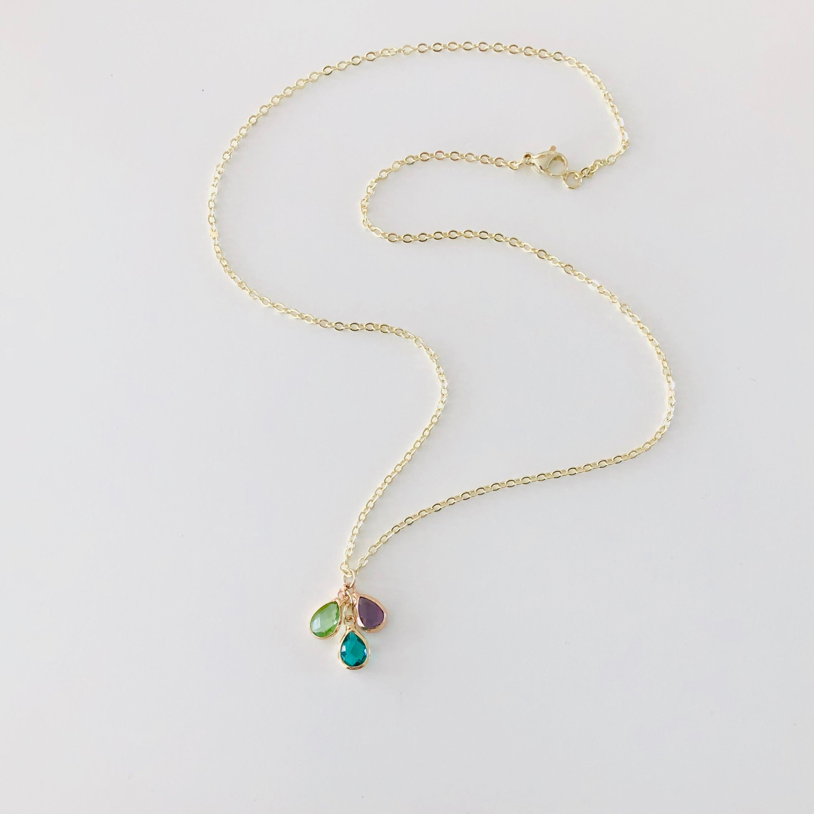 Custom birthstone necklace mom birthstone family necklace | Etsy