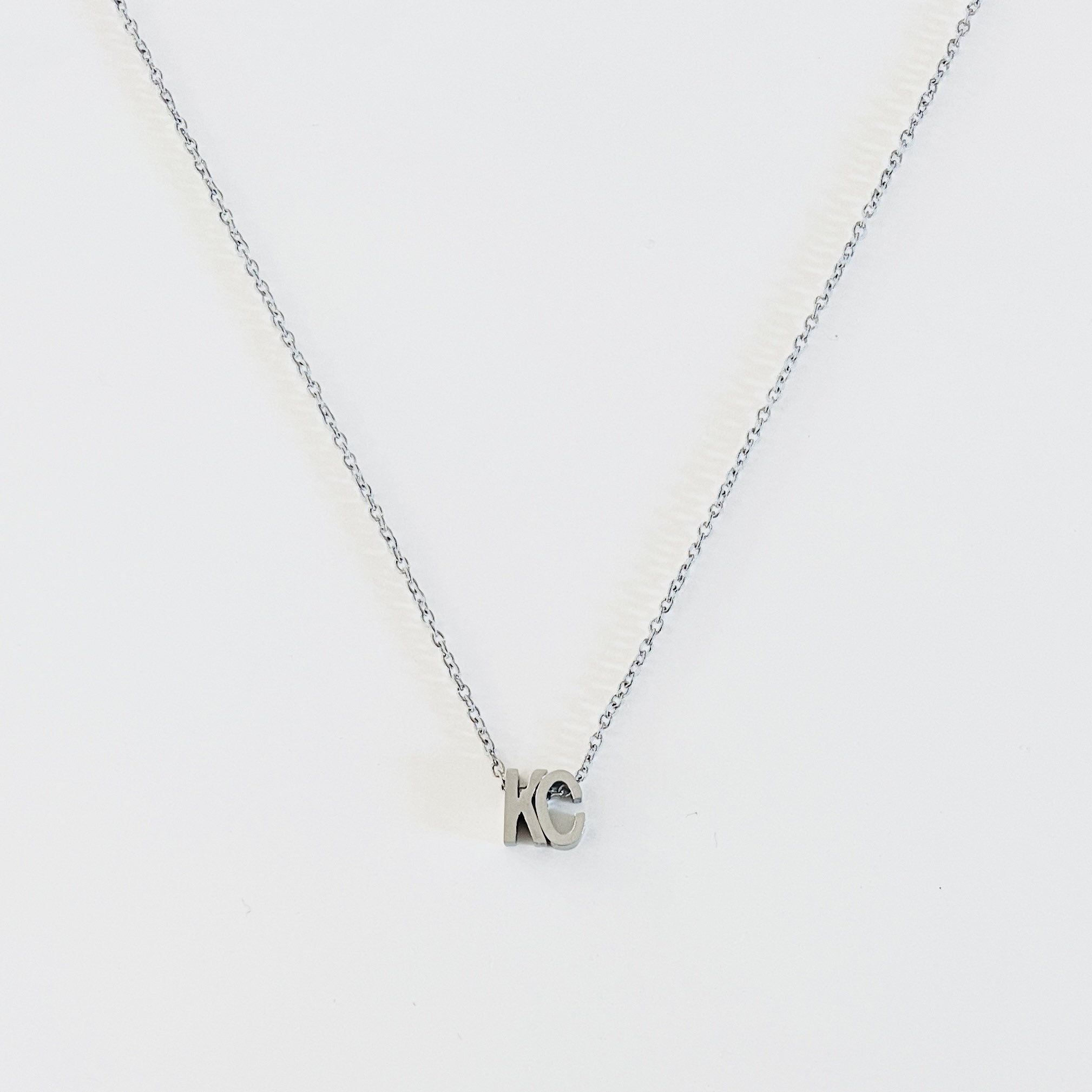 Small Kansas City KC Necklace Chief Silver Necklace Minimalist Jewelry ...