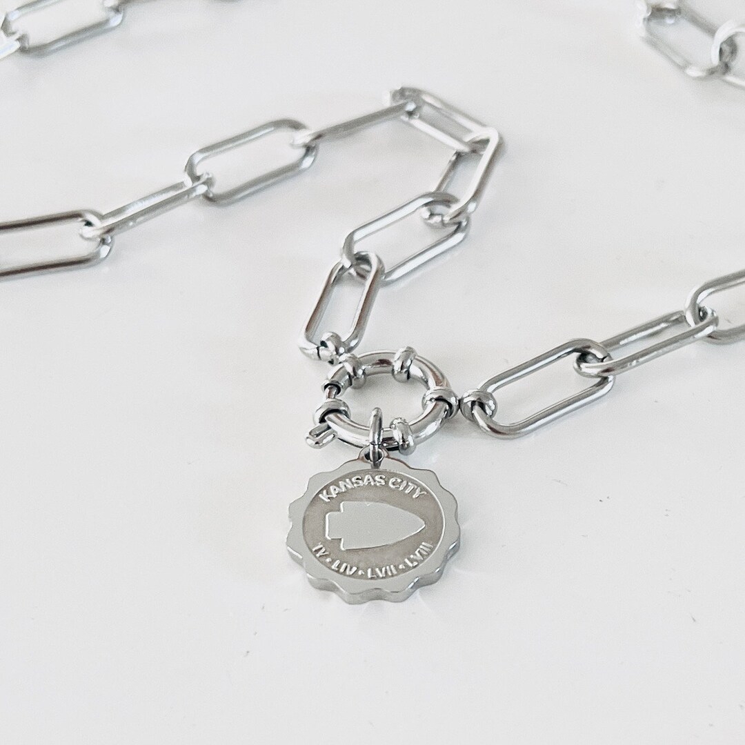Kansas City Inspired Coin Necklace KC Football Chunky Chain Chief ...
