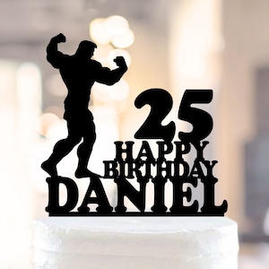 Muscleman Cake Topper,bodybuilder Cake Topper,birthday 25 Cake Topper ...