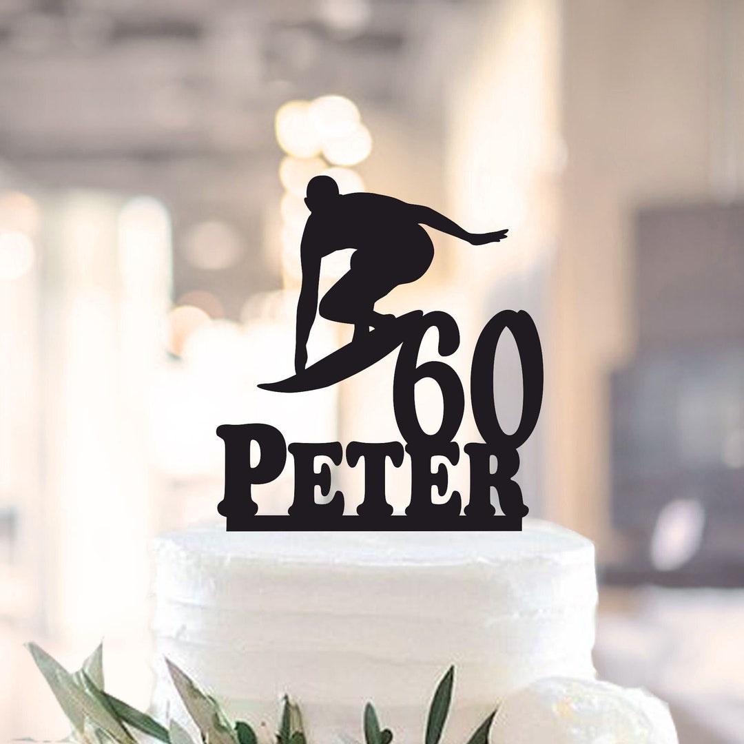 Surfing Cake Topper,male Surfer Cake Topper,surfing Birthday Topper ...
