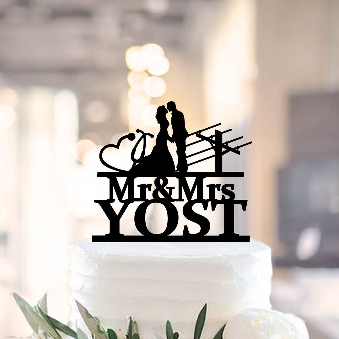Wedding Cake Topper,electrician Cake Topper,builder Cake Topper,medical ...