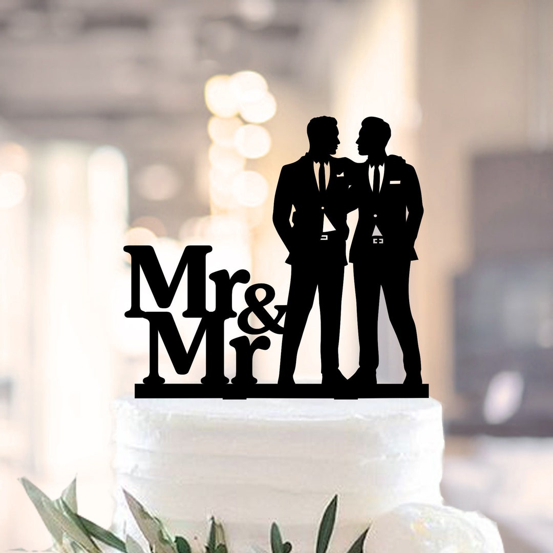 Mr and Mr Cake Topper, Gay Cake Topper, Gay Wedding Topper, Two Grooms ...