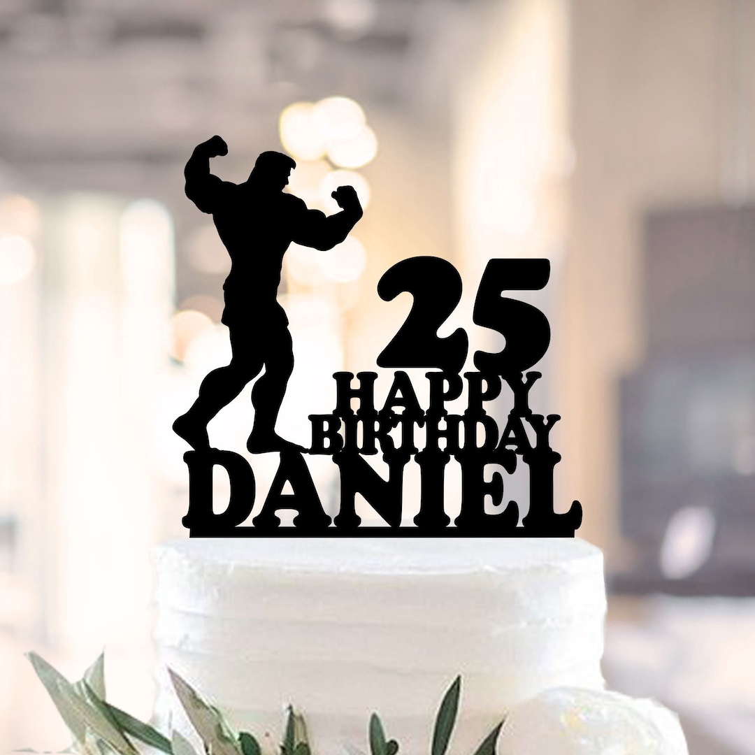 Muscleman Cake Topper,bodybuilder Cake Topper,birthday 25 Cake Topper ...