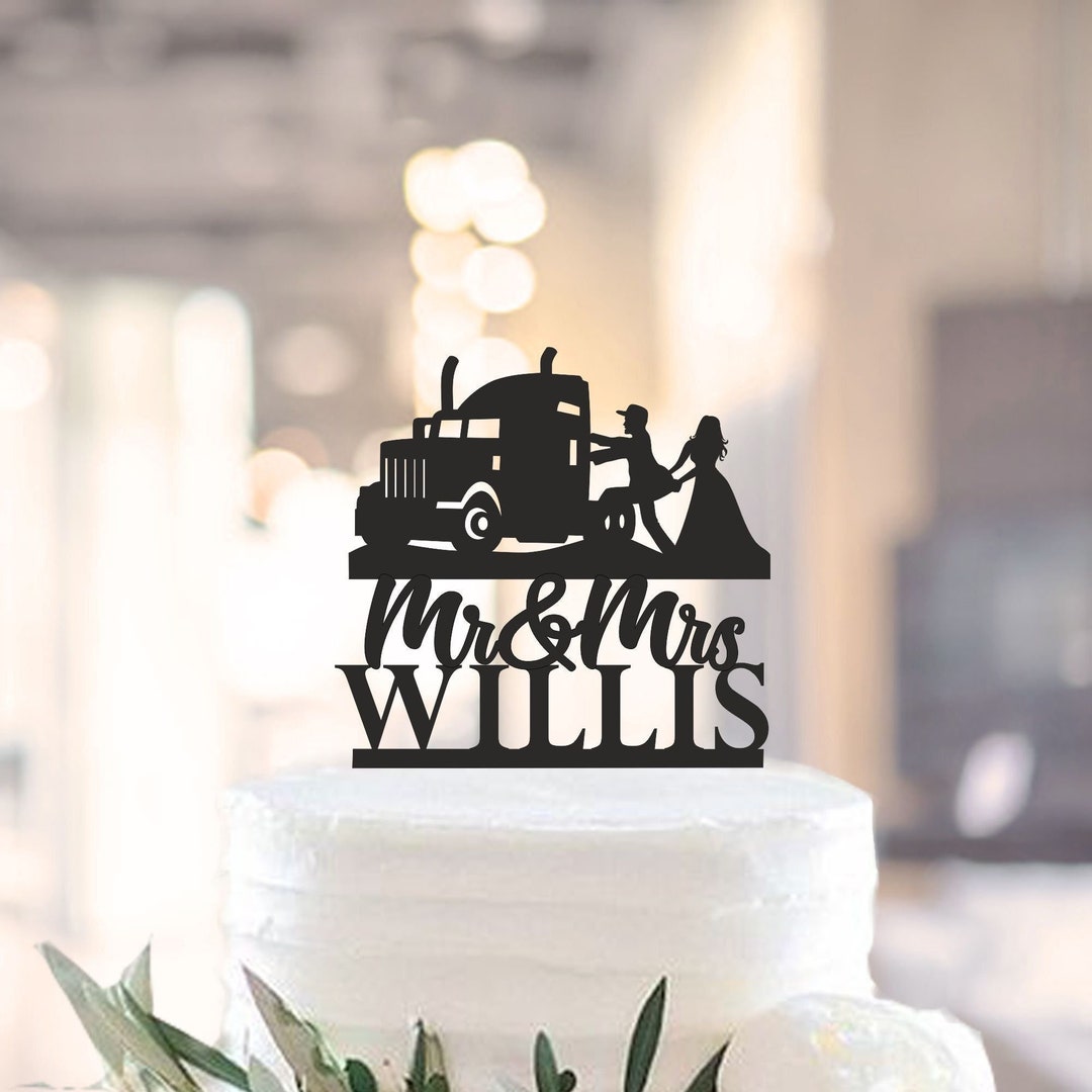 Trucker Wedding Cake Topper,funny Wedding Cake Topper,truckers Cake ...