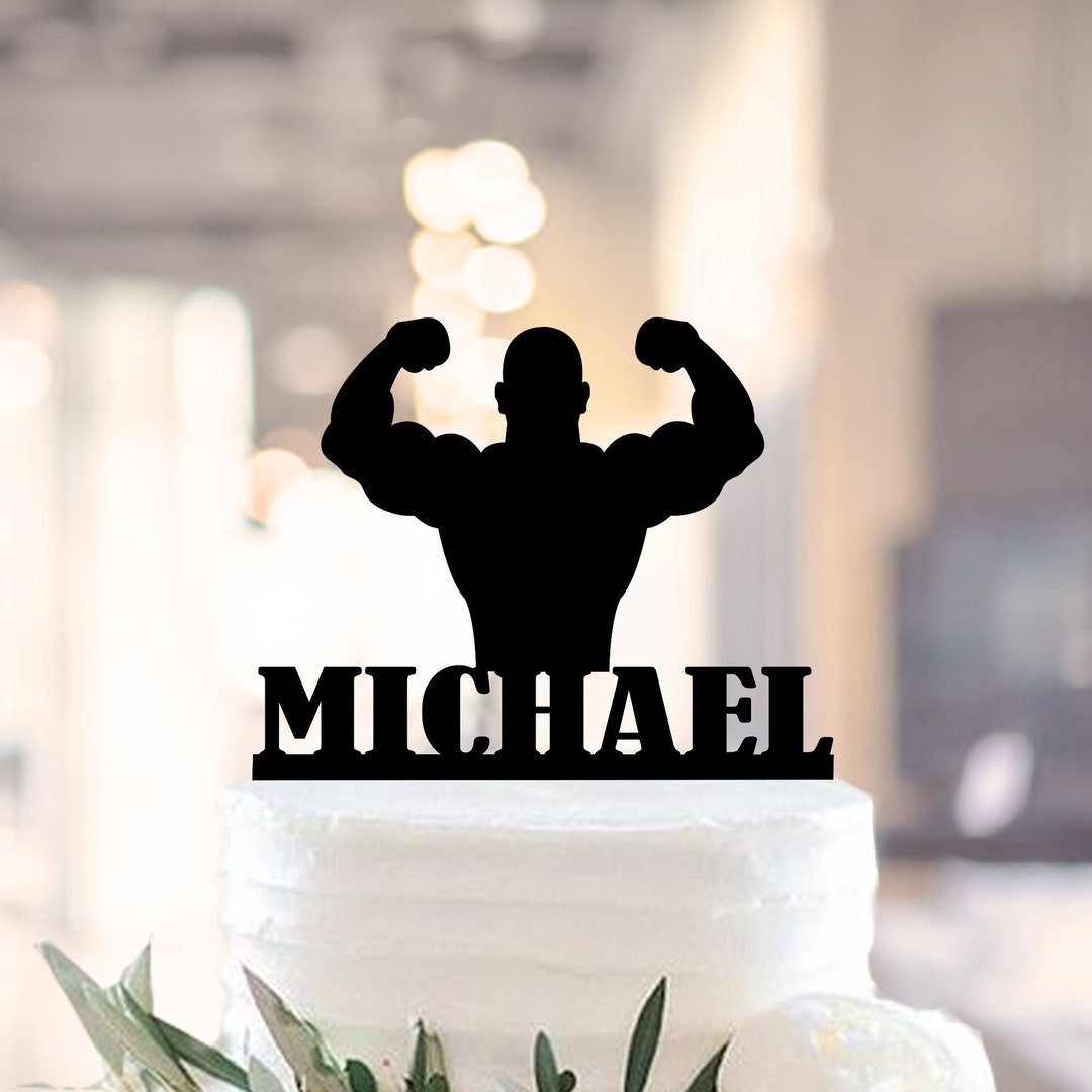 Trainer Cake Topper, Bodybuilder Cake Topper,weight Lifting Toppers,gym ...