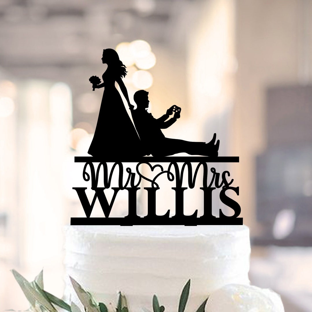 Gamer Wedding Cake Topper, Nerd Cake Topper for Wedding, Funny Gaming ...