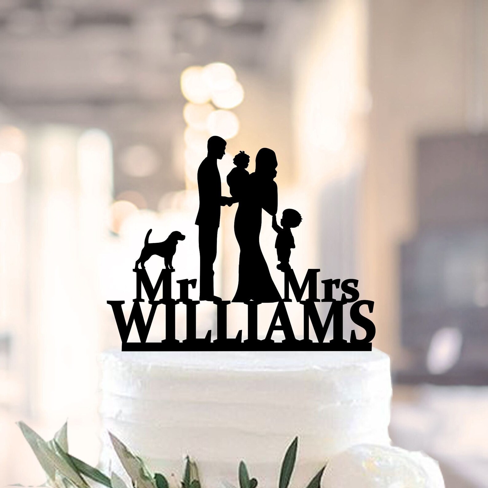 Family Cake Topper Custom Wedding Topper Bride and Groom | Etsy