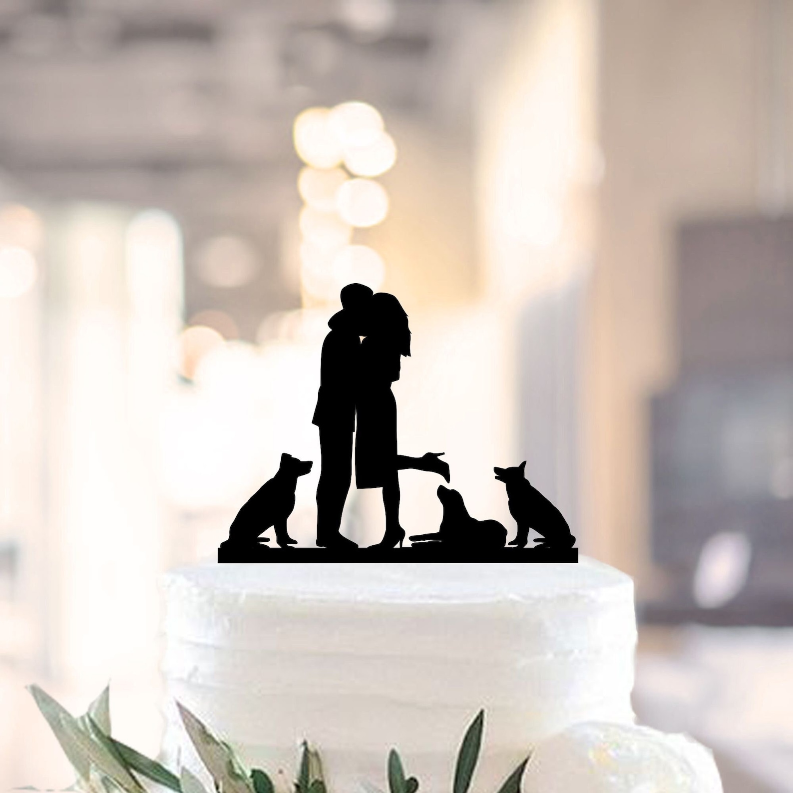 Wedding Cake Topper With Three Dogwedding Cake Topper With | Etsy