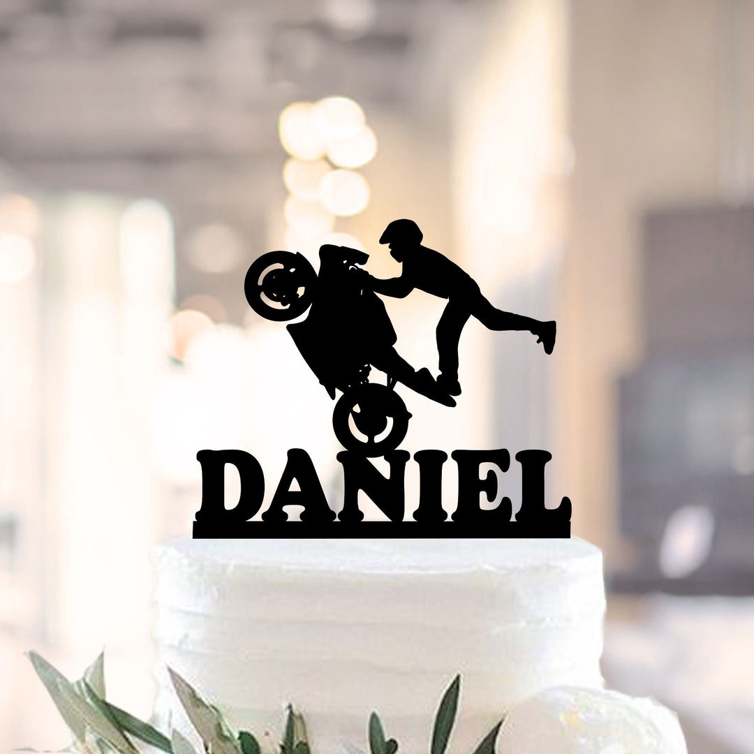 Motorcycle Birthday Cake Topper,motorbike Cake Topper,motorcycle Cake ...