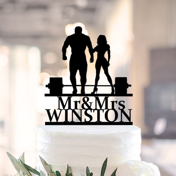 Personalized Wedding Cake Topperyour Man is Strong Weight - Etsy