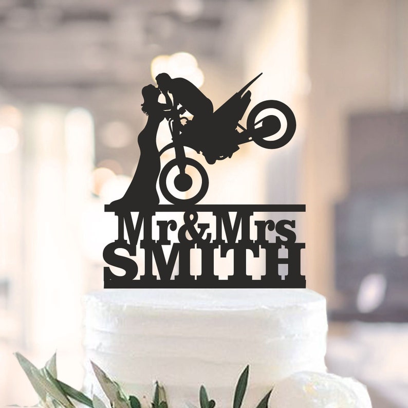 Motorcycle Couple Wedding Cake Topper Motorcycle Cake Topper - Etsy