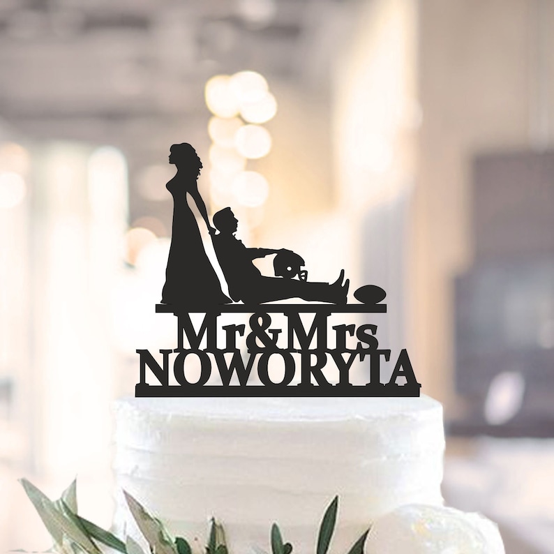 Wedding Cake Topperamerican Football Cake Topperfootball | Etsy