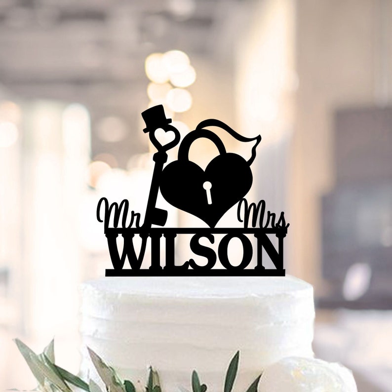Key and Lock Cake Topper Heart Lock and Key Cake Topper - Etsy
