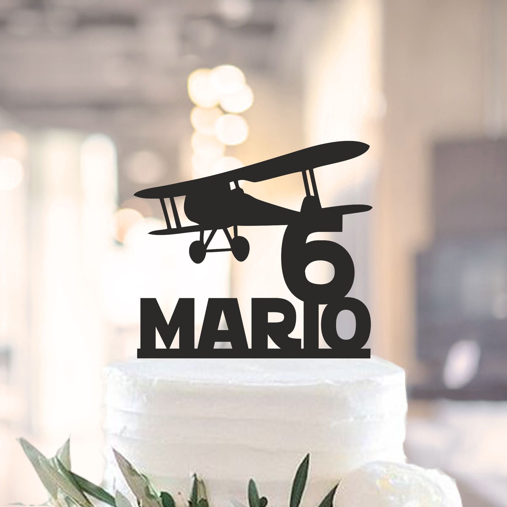 Airplane Cake Topper Airplane Birthday Baby Boy Cake Topper | Etsy