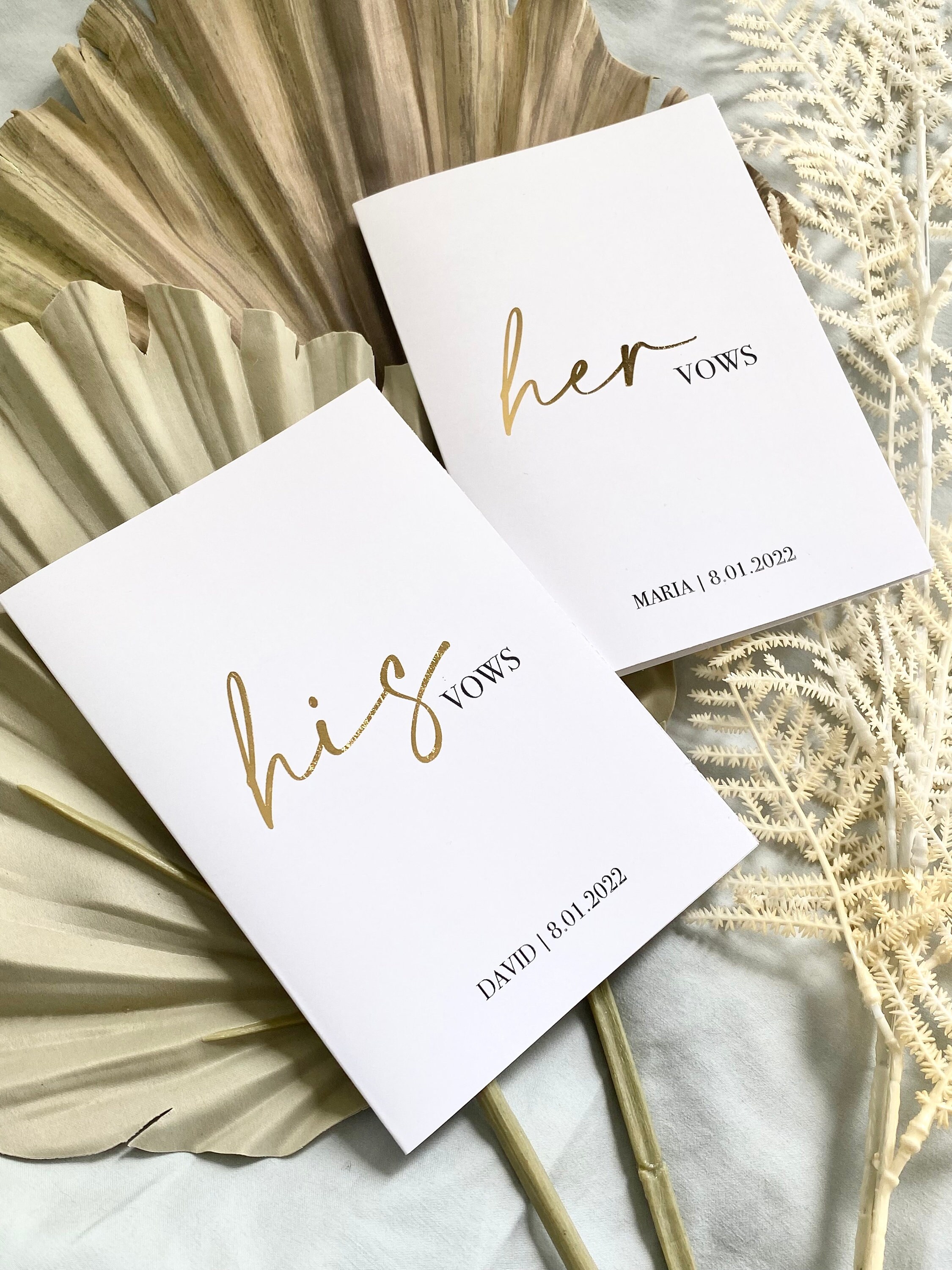 Personalised His Vows Her Vows Pair of Greeting Cards - Etsy Australia