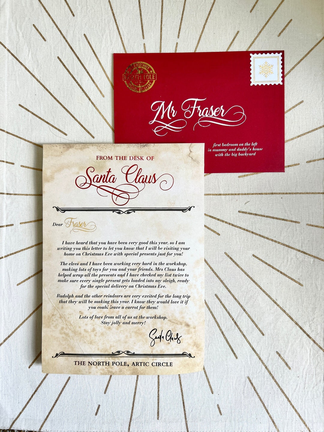 Personalised Letter From Santa | Wax Seal | Foil Printed | A5 Size | C6 ...