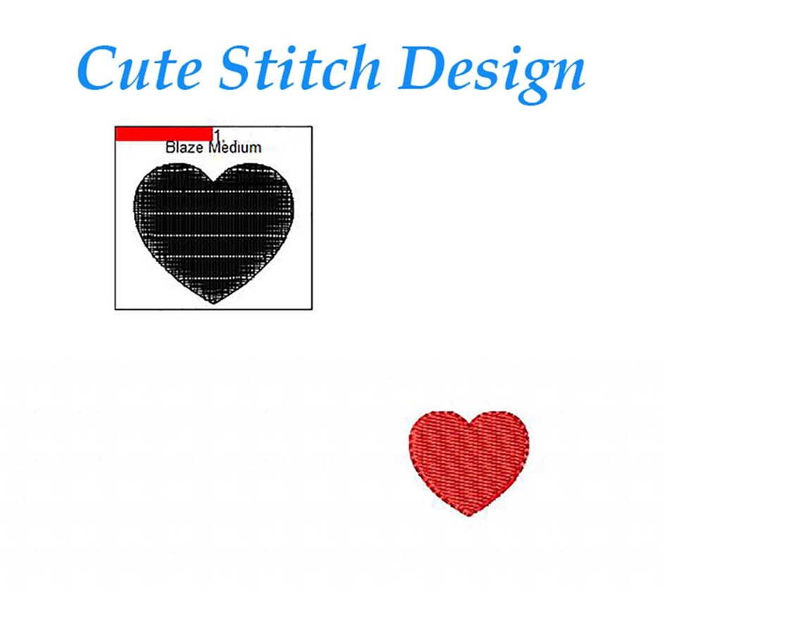 Tiny Heart Embroidery Design 9 Sizes Small Heart Fill - Etsy