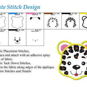 Leopard Face Applique Design - Cheetah Applique Embroidery Design for ...