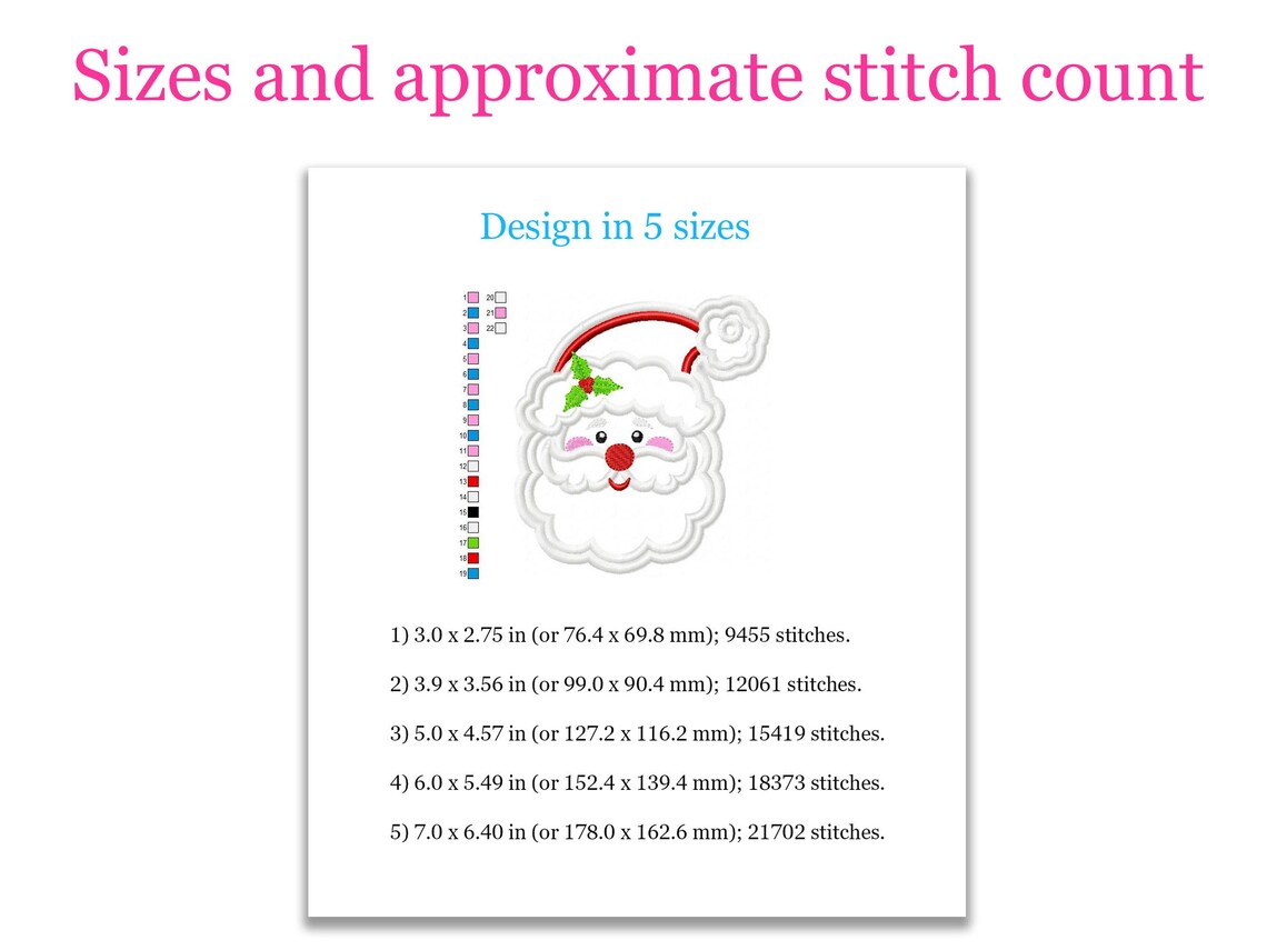 Santa Bag Tag - Santa Bag Tag in the Hoop Applique Embroidery Design ...