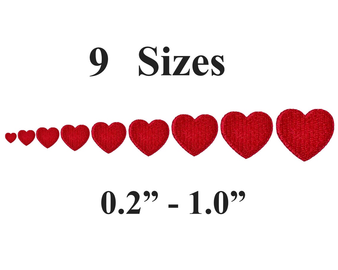 Tiny Heart Embroidery Design 9 Sizes Small Heart Fill - Etsy