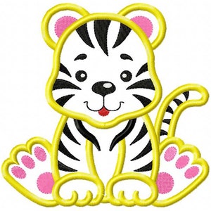Tiger Applique Design- Baby Tiger Applique Embroidery Design for ...