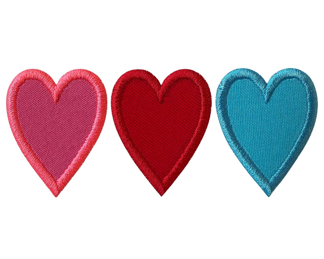 Three Hearts in Line Embroidery Applique Design-valentines - Etsy