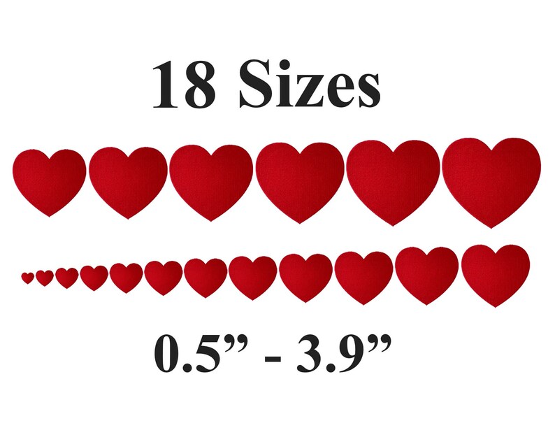 Small Heart Embroidery Design 18 Sizes Mini Heart Fill - Etsy