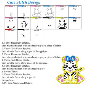 Tiger Girl Applique Design- Baby Tiger Applique Embroidery Design for ...