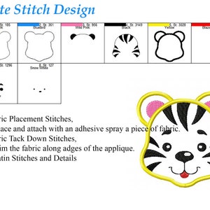 Tiger Head Applique Design - Tiger Applique Embroidery Design for ...