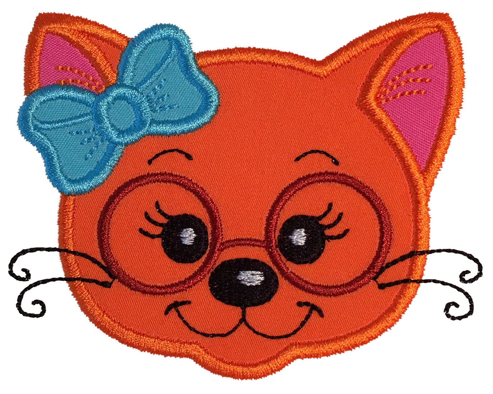 Cat Face Applique Design Cat Face Machine Embroidery Designs - Etsy