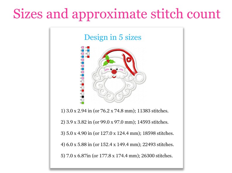 Santa Claus Bag Tag - Santa Bag Tag in the Hoop Applique Embroidery ...