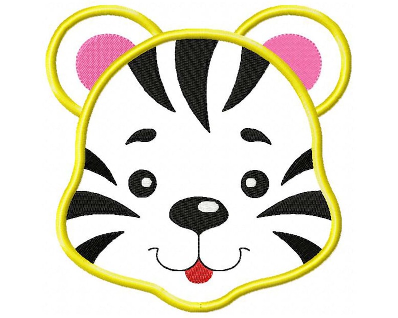 Tiger Head Applique Design - Tiger Applique Embroidery Design for ...