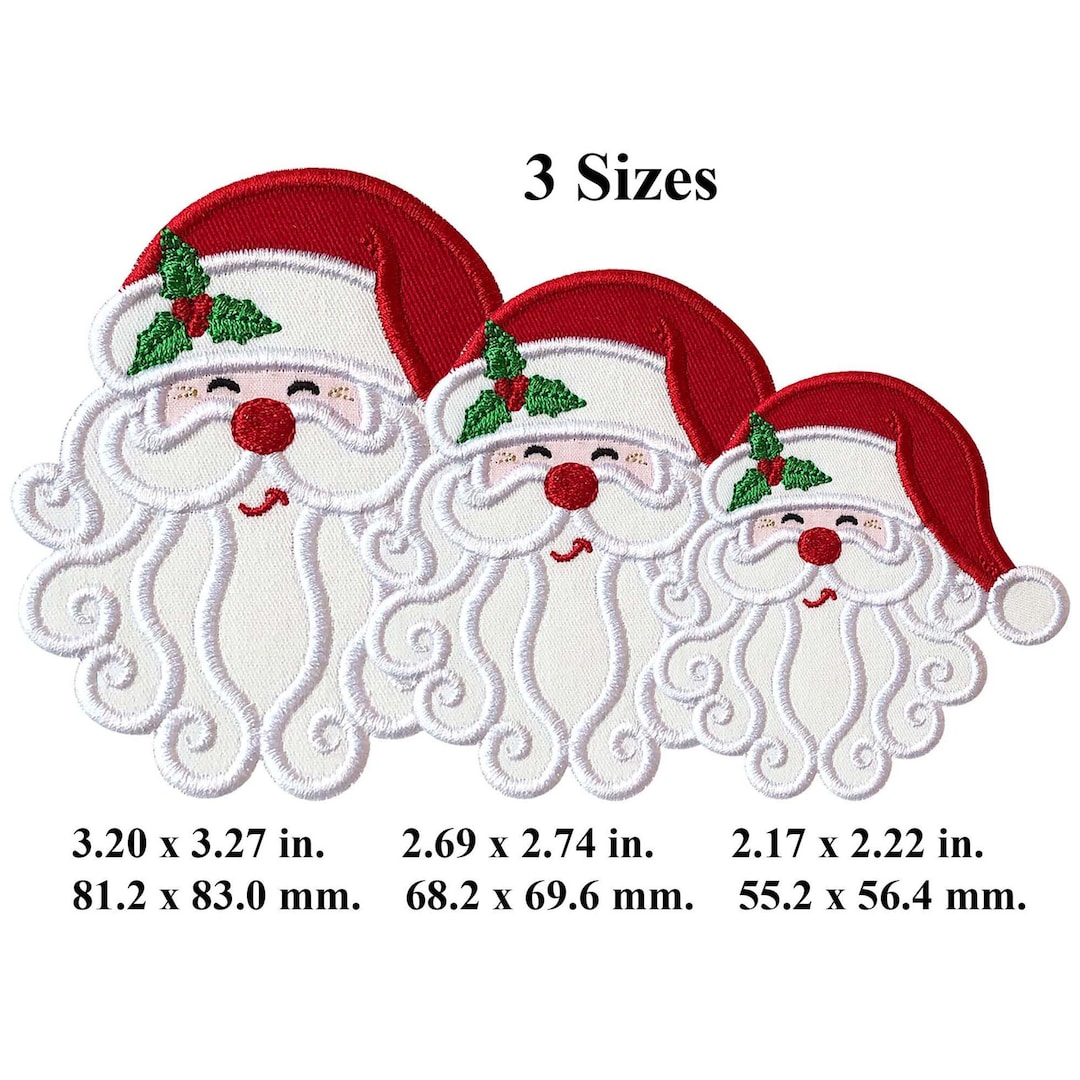 Mini Santa Claus Face Applique Design - Christmas Applique Embroidery ...