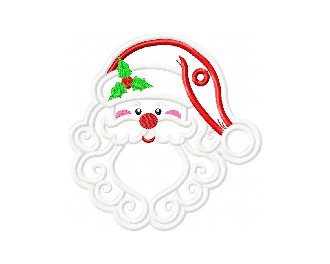 Santa Claus Bag Tag - Santa Bag Tag in the Hoop Applique Embroidery ...