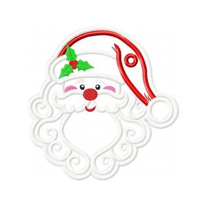 Santa Claus Bag Tag - Santa Bag Tag in the Hoop Applique Embroidery ...