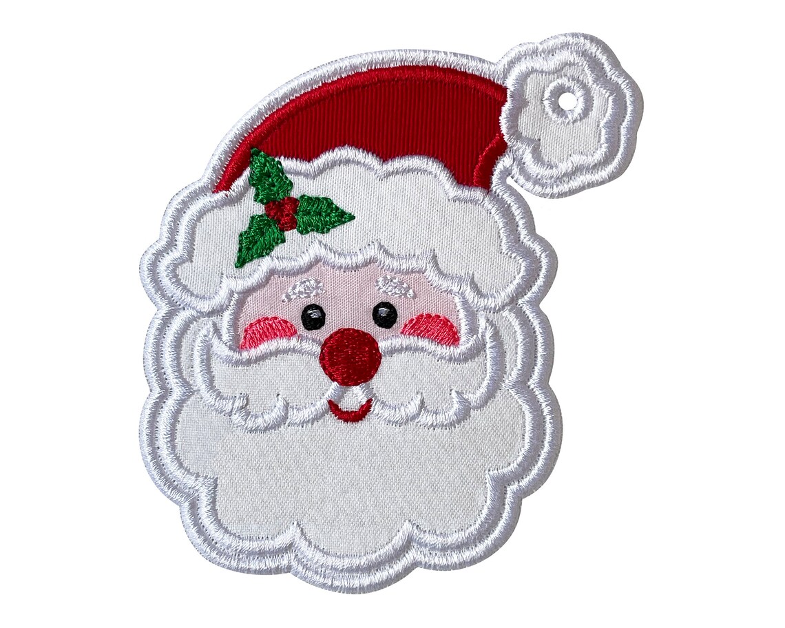 Santa Bag Tag - Santa Bag Tag in the Hoop Applique Embroidery Design ...