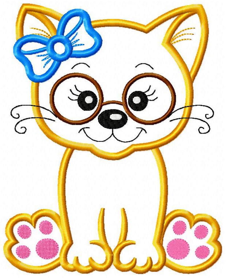 Cat Applique Designs Cat Machine Embroidery Designs for Baby - Etsy