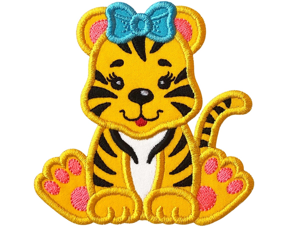 Tiger Girl Applique Design- Baby Tiger Applique Embroidery Design for ...