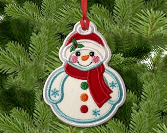 Santa Ornament in the Hoop Embroidery Design - Christmas Ornament in ...