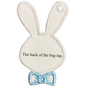 Bunny Face With Bow Tie Bag Tag for Easter Basket - Easter Bag Tag in ...